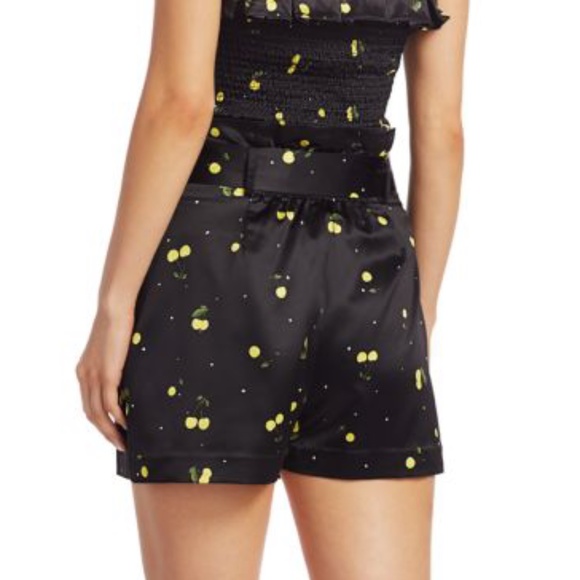 Milly | Shorts | Milly Womens Cherry Print Satin Paperbag Shorts | Poshmark